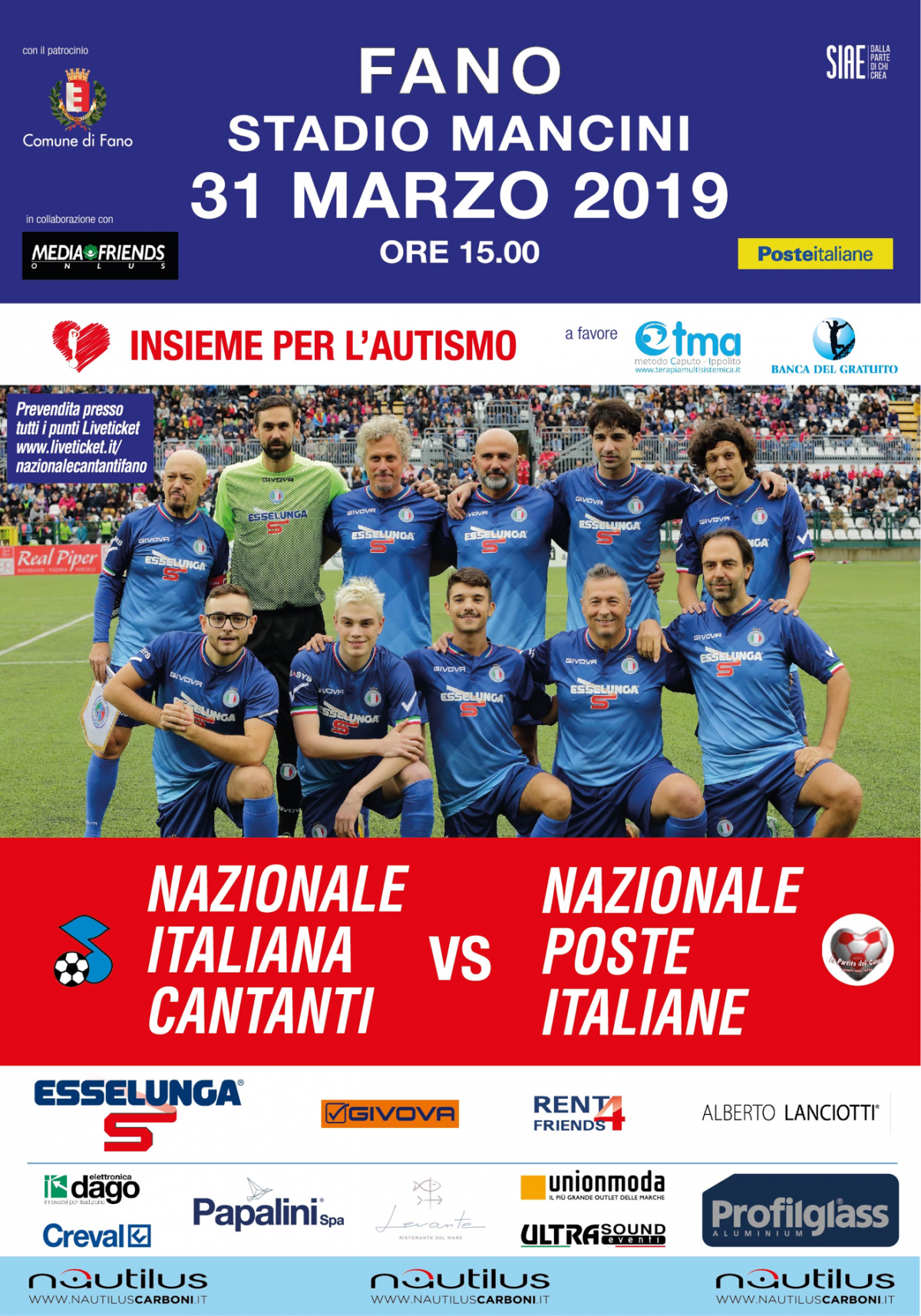 Il 31 marzo 2019 la Nazionale Cantanti torna a Fano - Nazionale ...